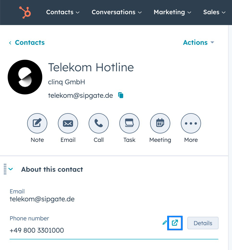 Hubspot Integration – sipgate Hilfecenter