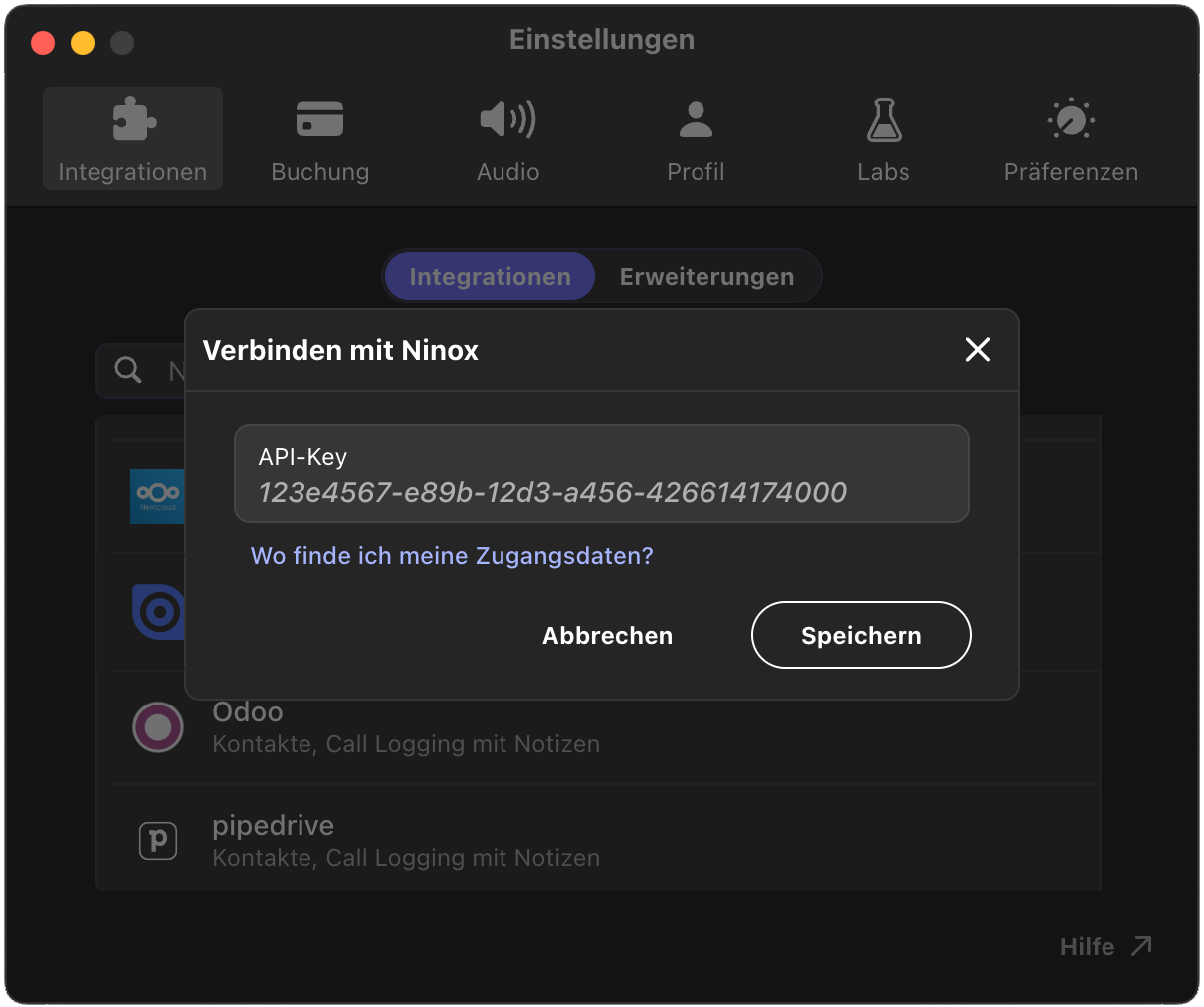 Ninox Integration – sipgate Hilfecenter