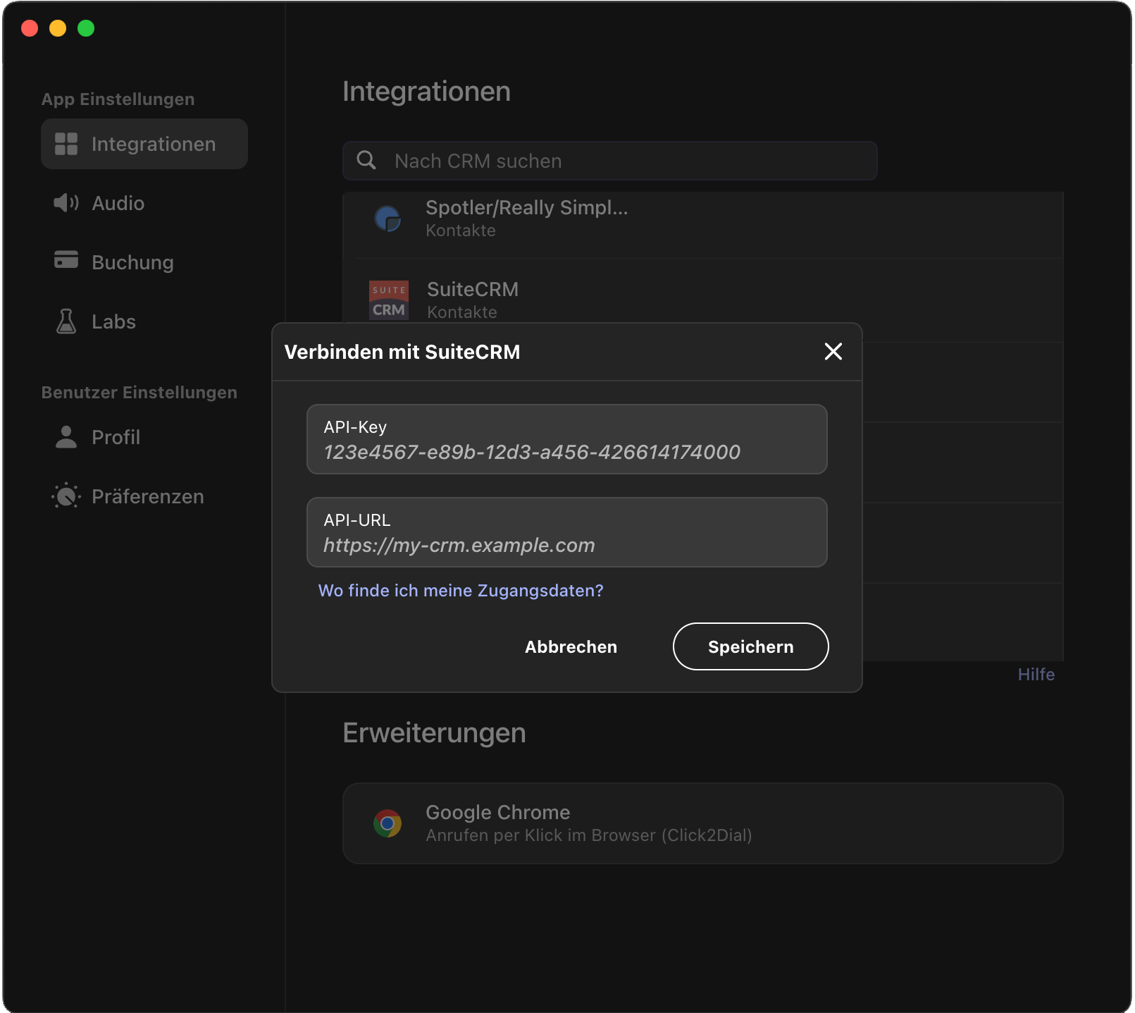 SuiteCRM Integration – sipgate Hilfecenter